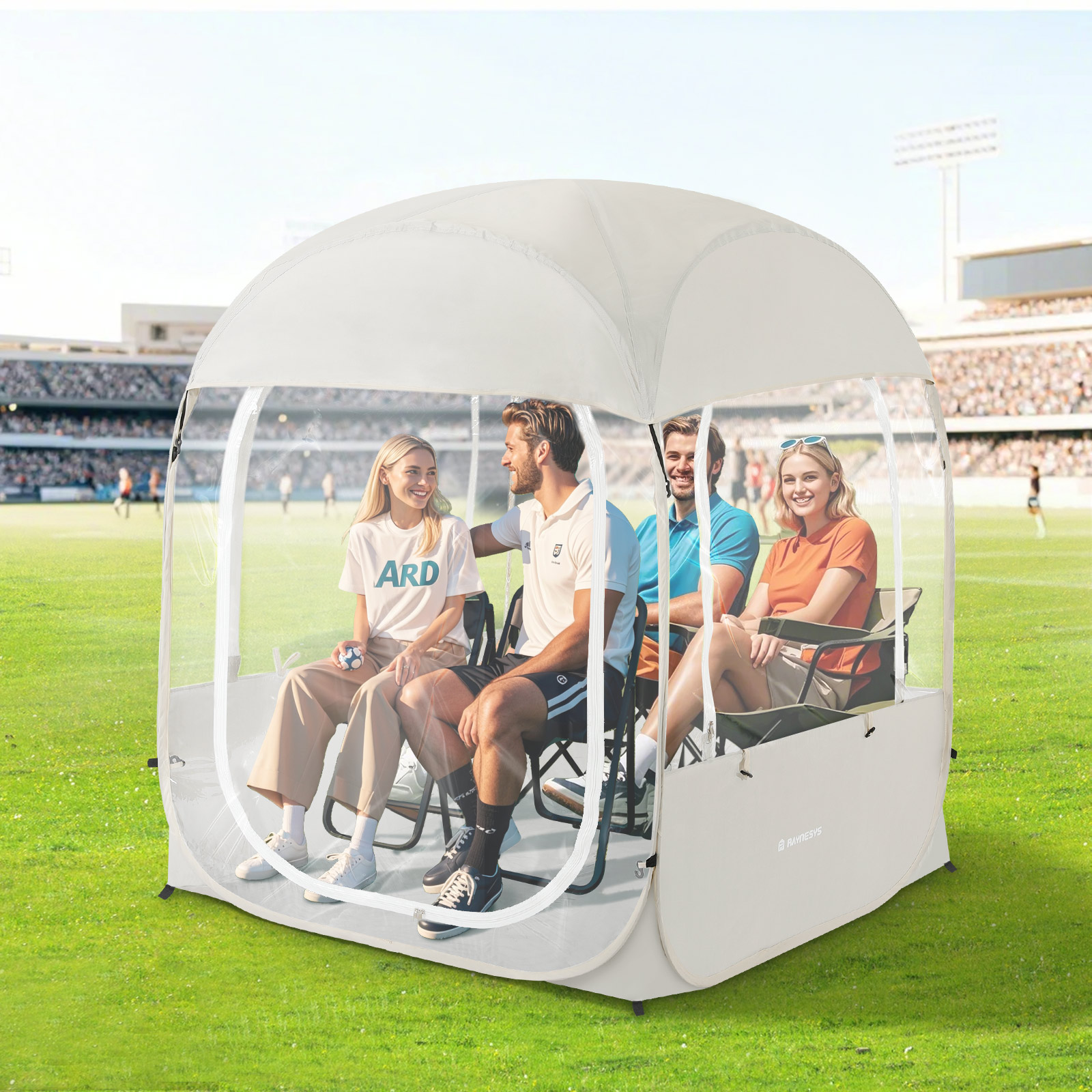 Portable Sports Tent, Clear View, Beige – Raynesys