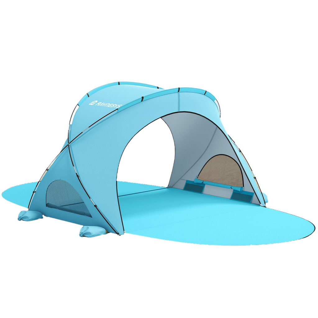 Beach Tent, with UPF50+ UV Protection, 3 Persons, Light Blue – Raynesys